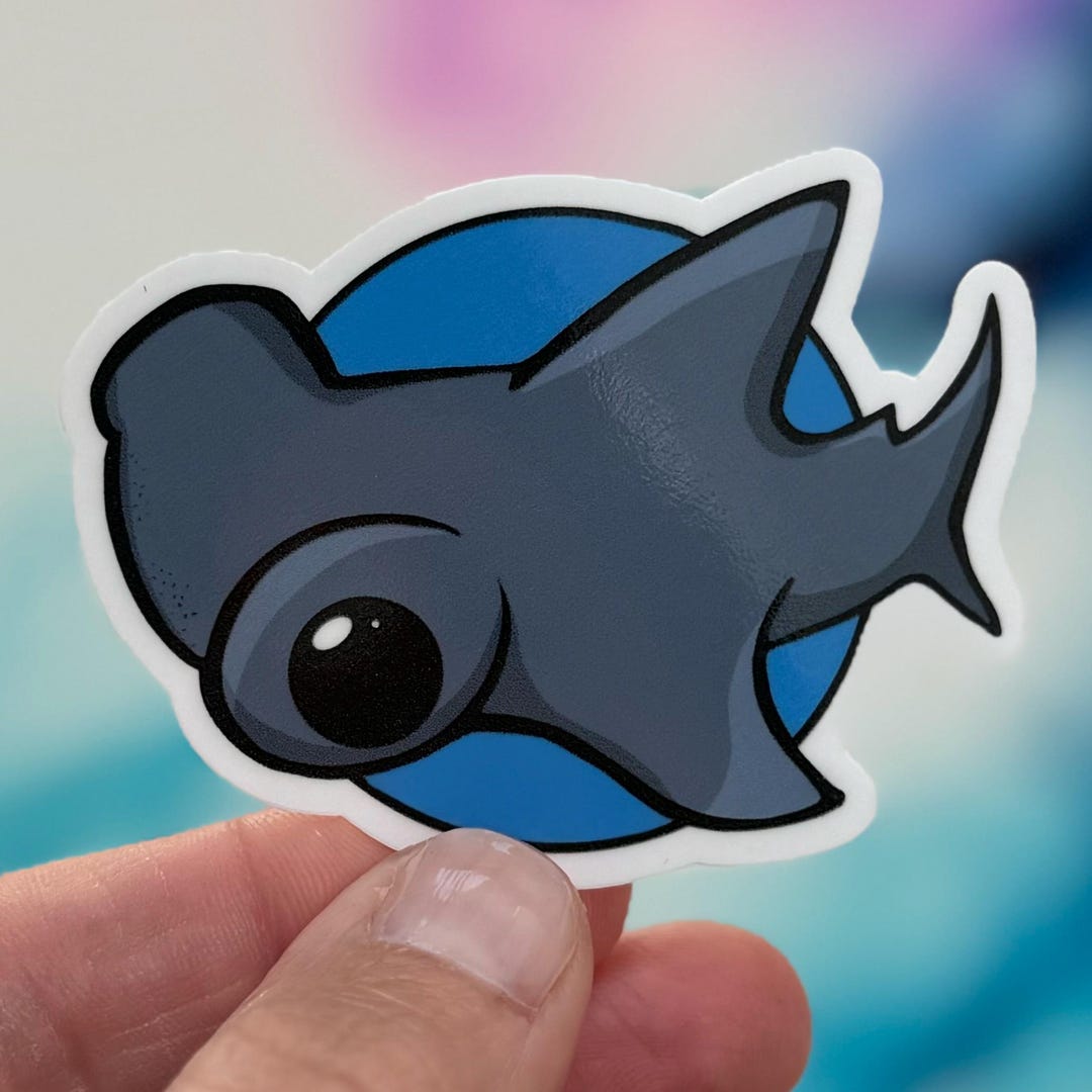 Hammerhead 3D Shark Sticker Kawaii Shark Sticker Ocean Sticker Aquarium ...