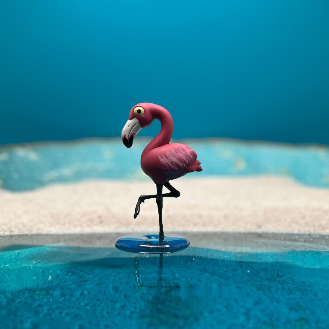 Flamingo Figurine Cute Flamingo Art Miniature Water Bird Gift Figurine ...