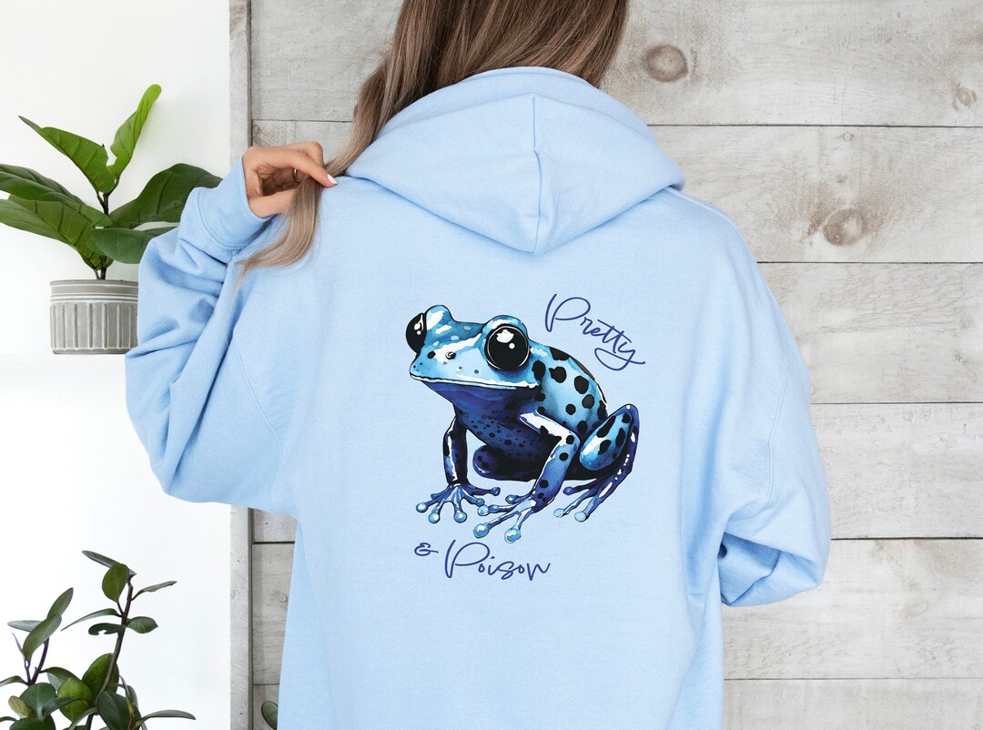 Frog Hoodie Cute Frog Back Print Sweatshirt Frog Apparel Frog - Etsy