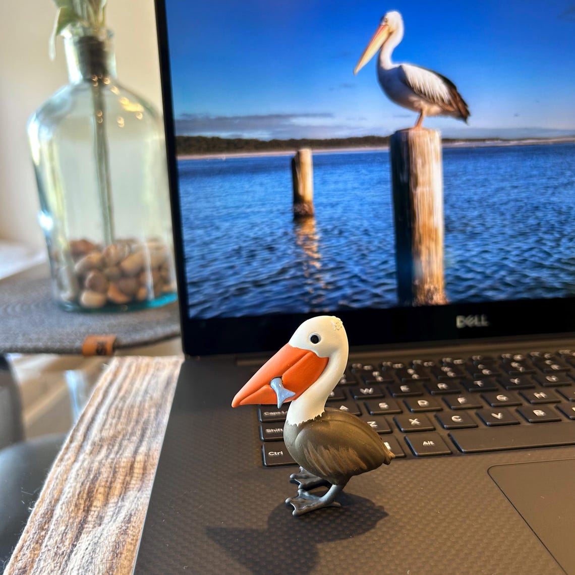 Cute Pelican Figurine Pelican Model Miniature Sea Bird Gift Figure ...