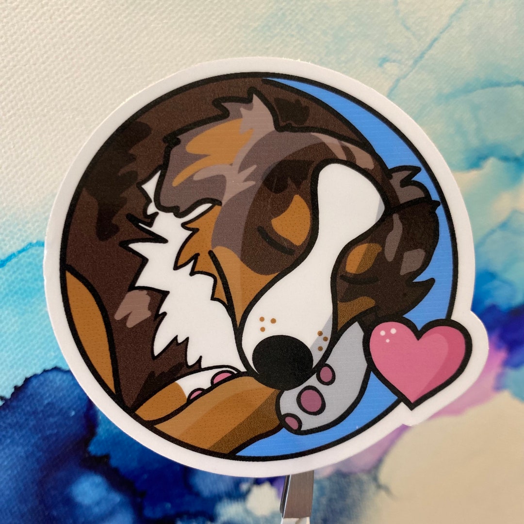 Kawaii Australian Shepherd Sticker Aussie Mom Mini Australian Shepherd ...