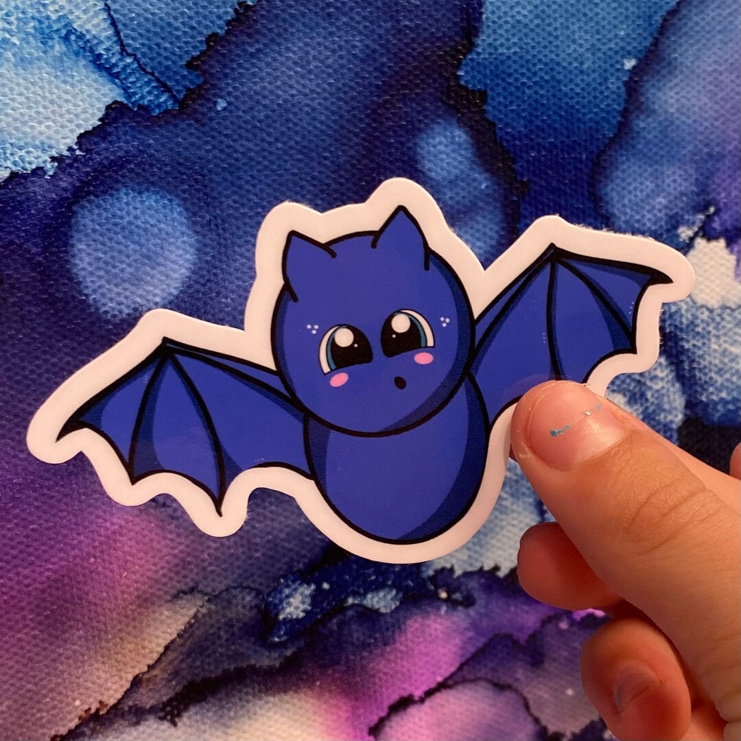 Halloween Bat Sticker Waterproof Sticker Purple Bat October Kawaii Bat ...