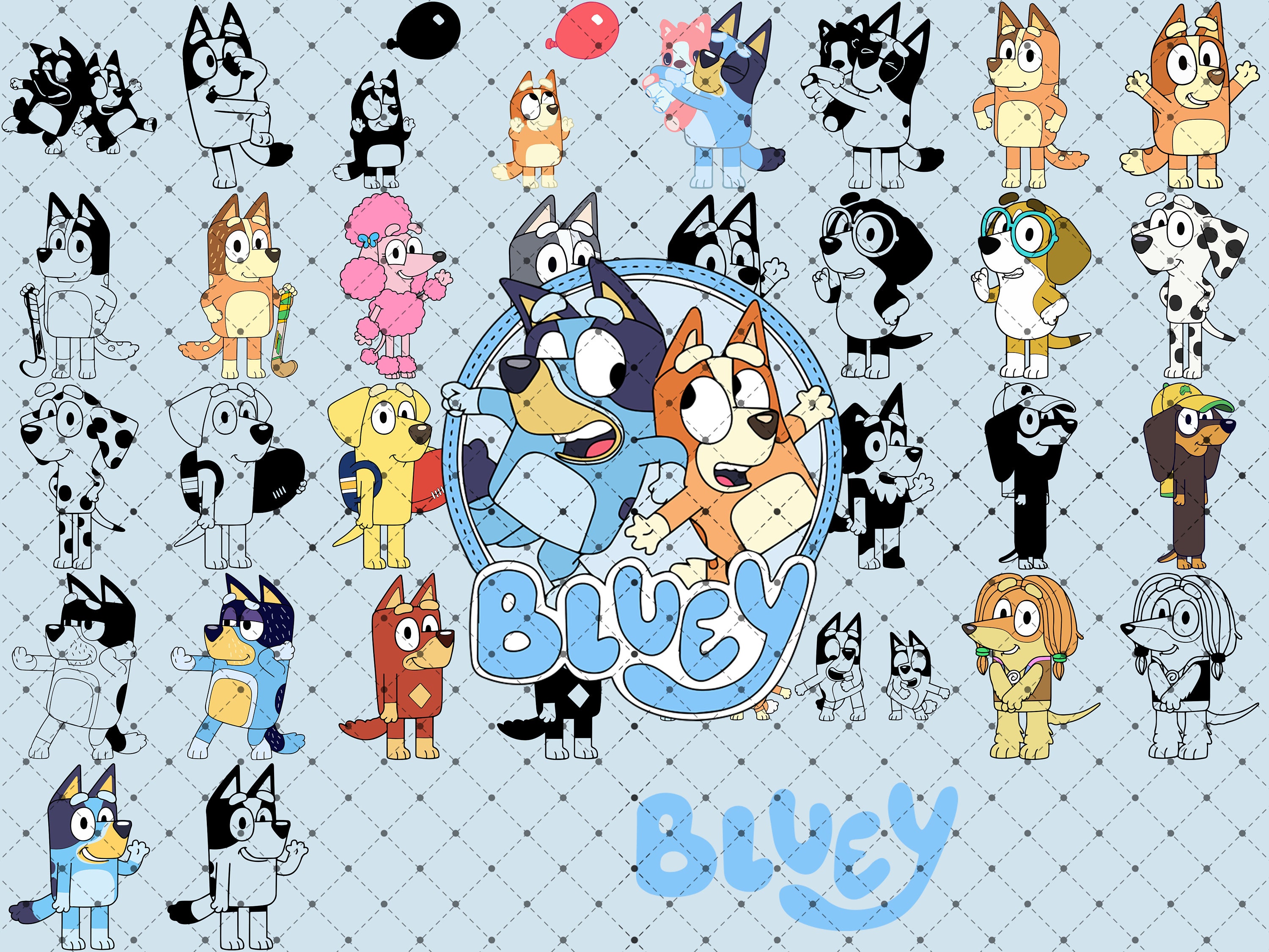 Bluey Svg Bundle Bluey Svg Bingo Svg Bluey Birthday Bluey Etsy