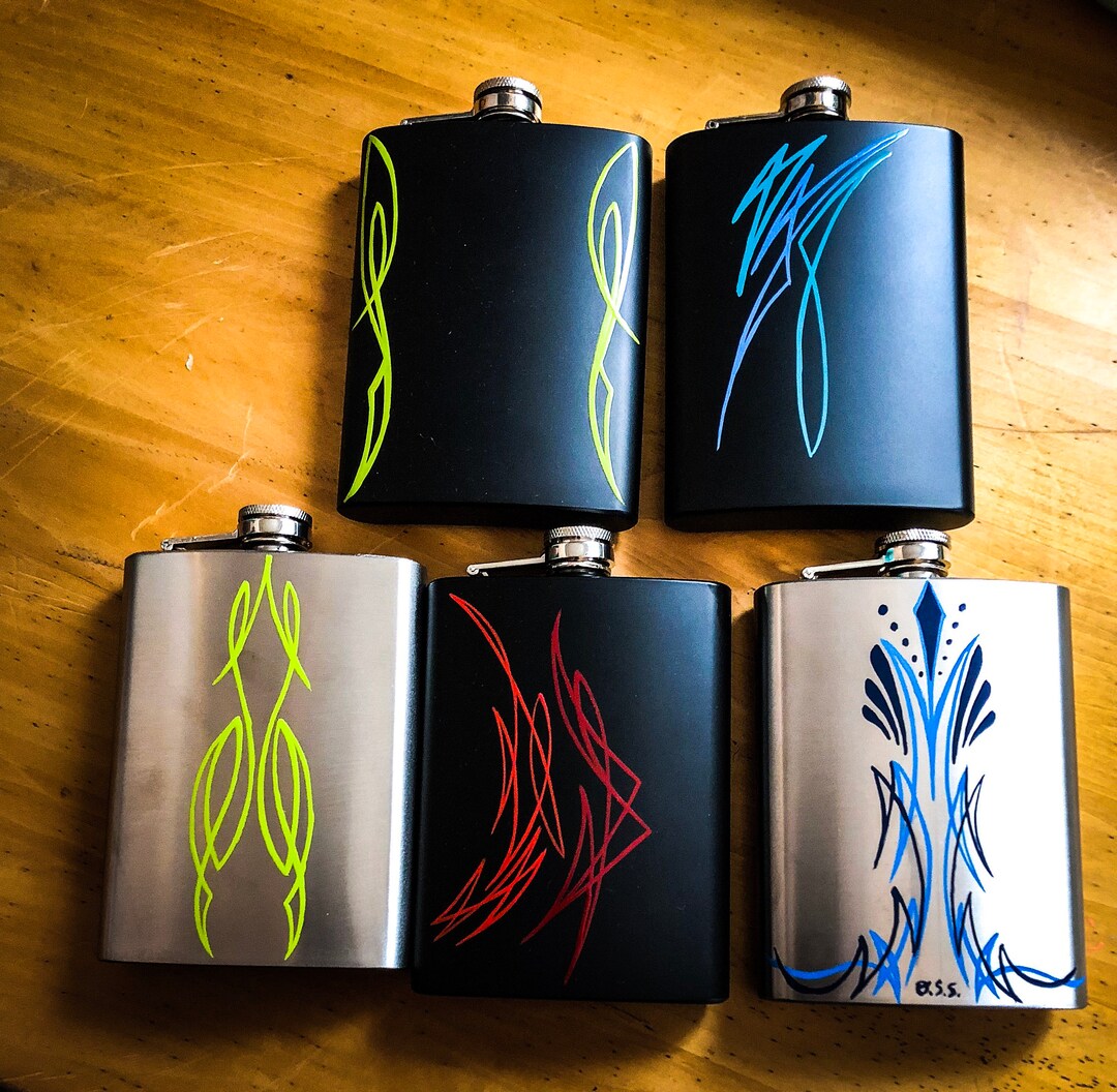 Custom Pinstriped Flask. - Etsy