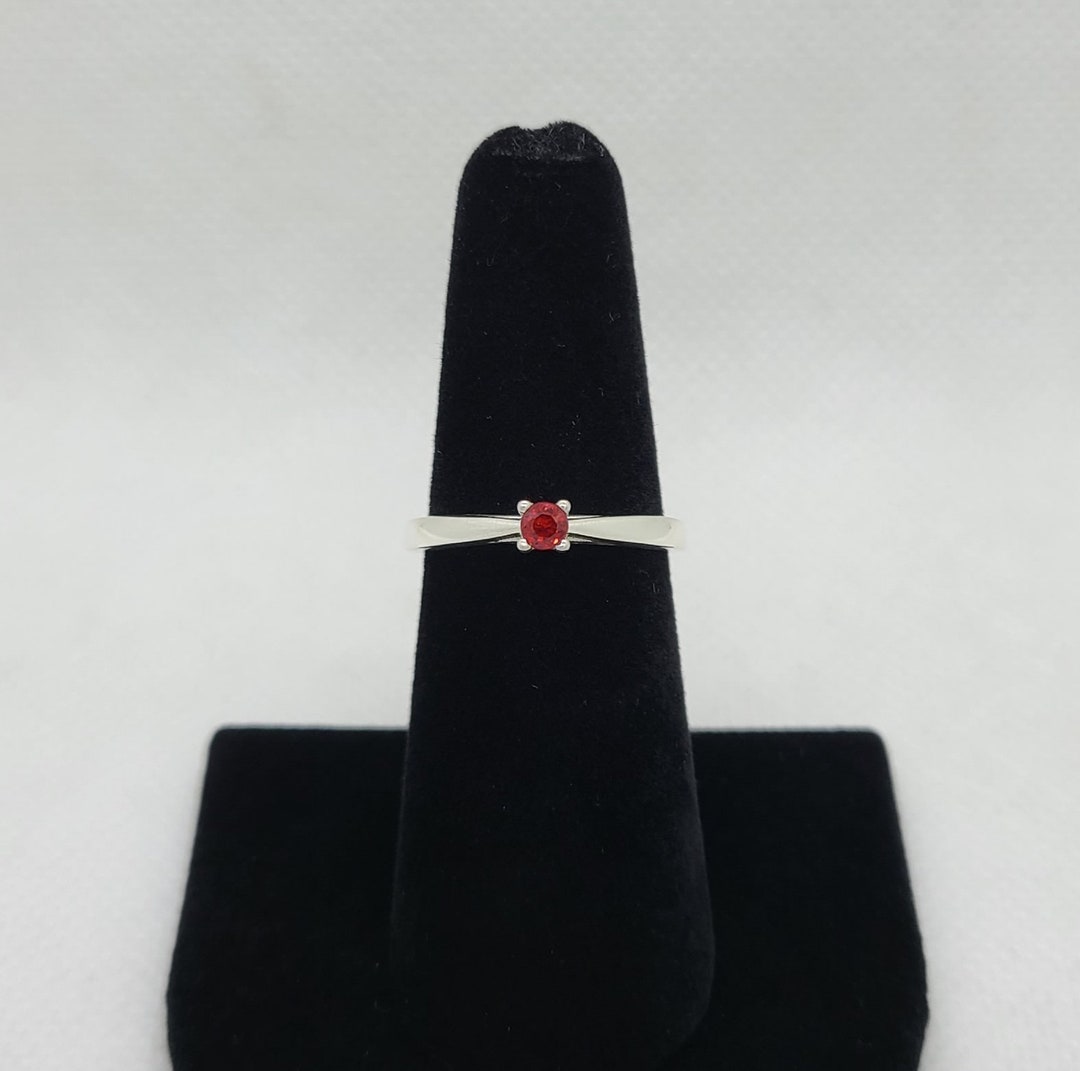 Red Solitaire Band - Etsy