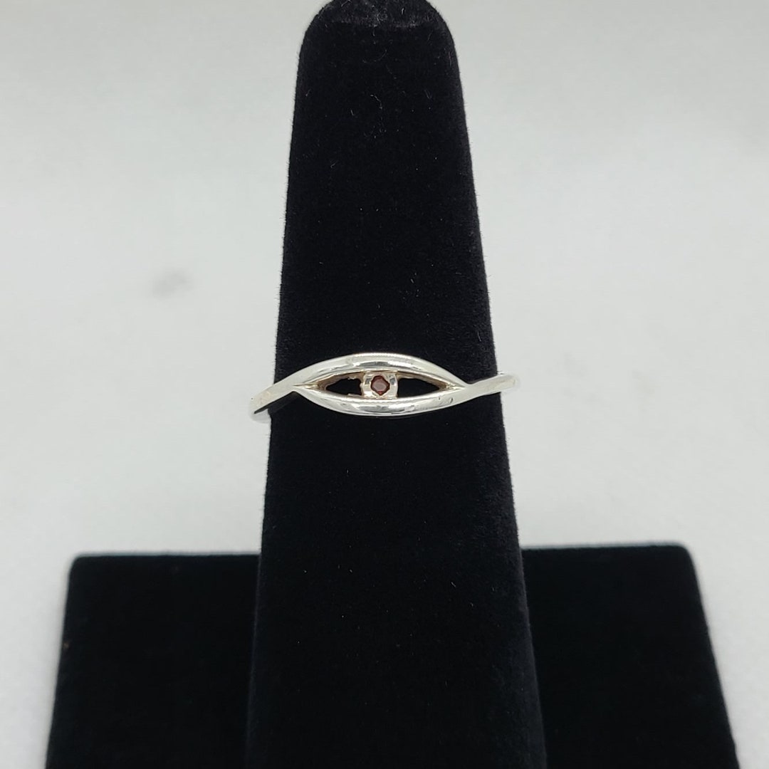 Red Diamond Ring Thin Style "eye See All" - Etsy