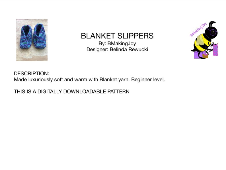 Pattern for Blanket Slippers - Knitting Pattern Download - Etsy