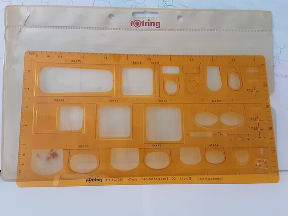 Rotring Vintage Drawing Template Bathroom and Toilet / Rotring - Etsy
