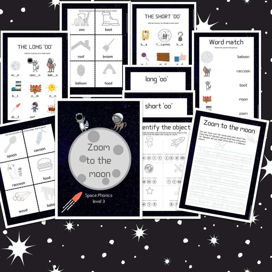Zoom to the Moon Space Phonics - Etsy Canada