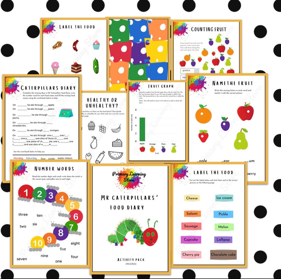Mr Caterpillars Food Diary Activity Pack EYFS/KS1 - Etsy