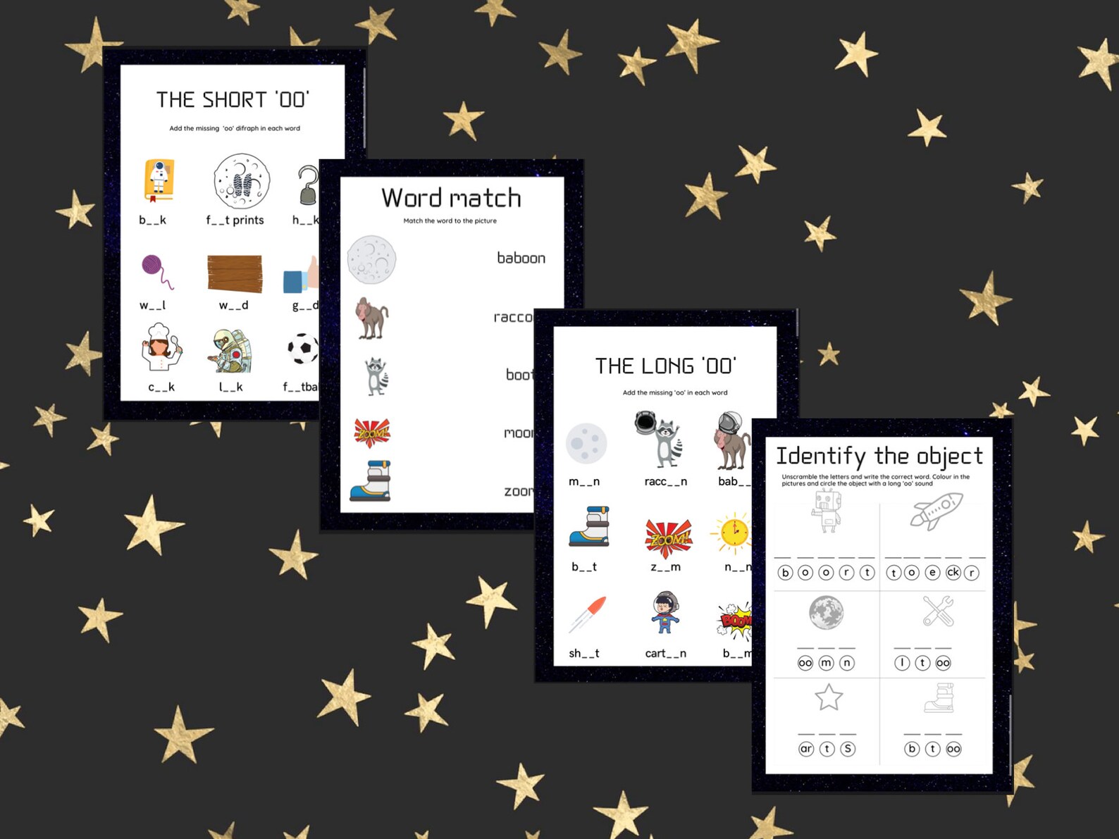 Zoom to the Moon Space Phonics - Etsy Canada