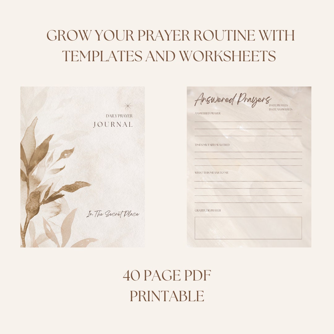 Printable Prayer Journal | Digital Bible Study Guide | Sermon Notes ...