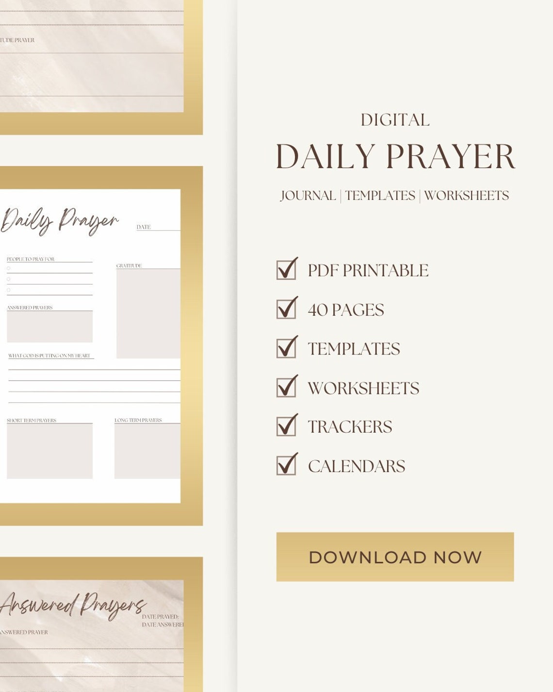 Printable Prayer Journal | Digital Bible Study Guide | Sermon Notes ...