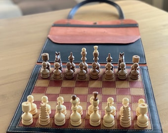 Personalised Leather Travel Chess Set - Etsy UK