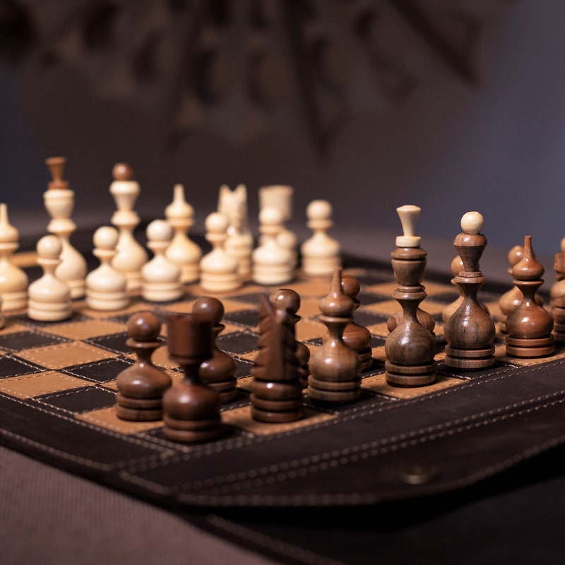 Leather Chess Set - Etsy