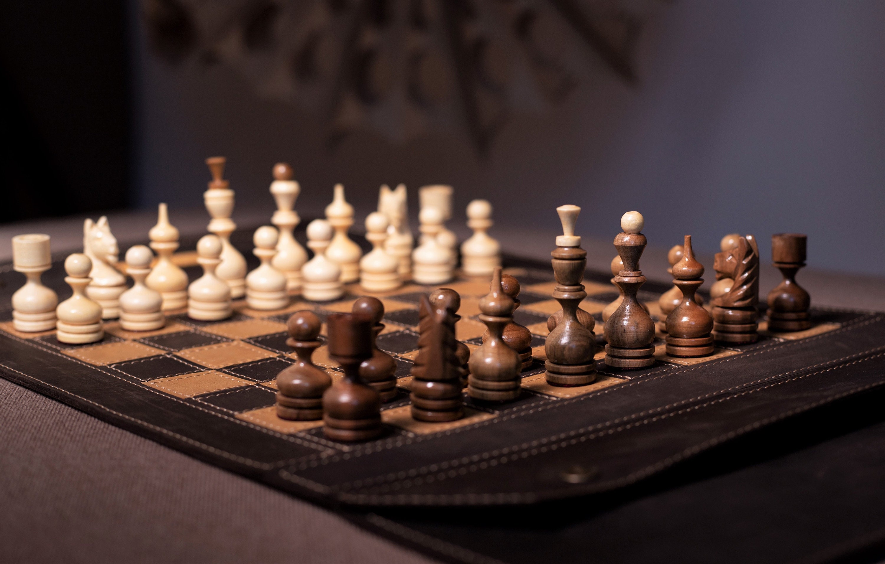 Luxury Chessboards Unique Leather Chess Board Set Leather - Etsy