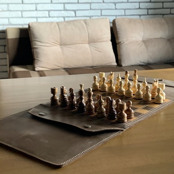 Leather Chess Set - Etsy
