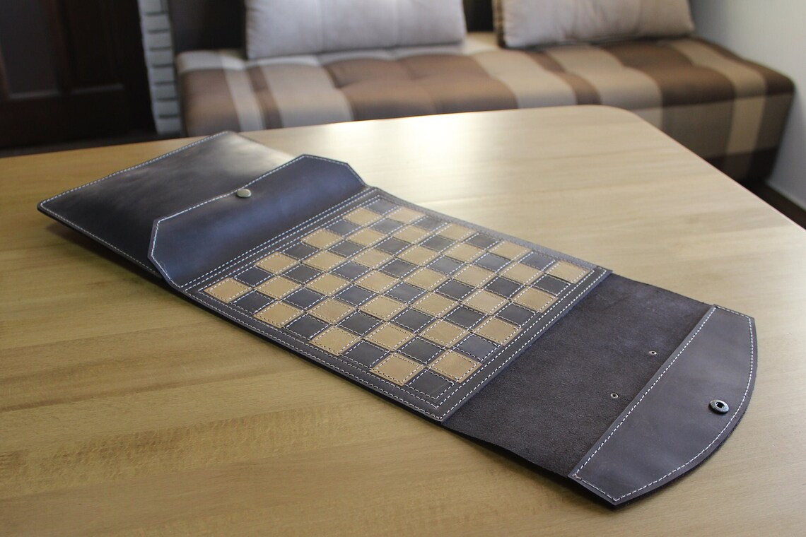 Luxury Handmade Leather Chessboard With Wooden Chess Pieces Smart ...