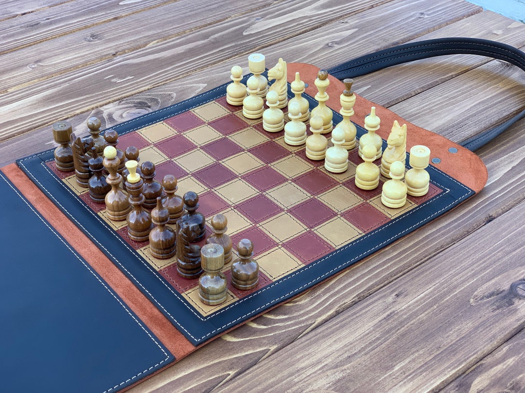 Leather Chess Travel Set Luxury Chessboards Unique Leather Chess Board ...