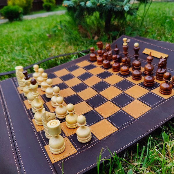 Leather Chess Board - Etsy