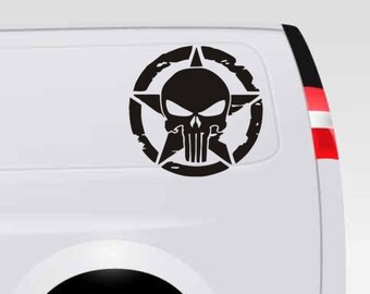 Punisher Skull Car Bonnet Side Sticker Van Vinyl Graphic Decal Sign ...