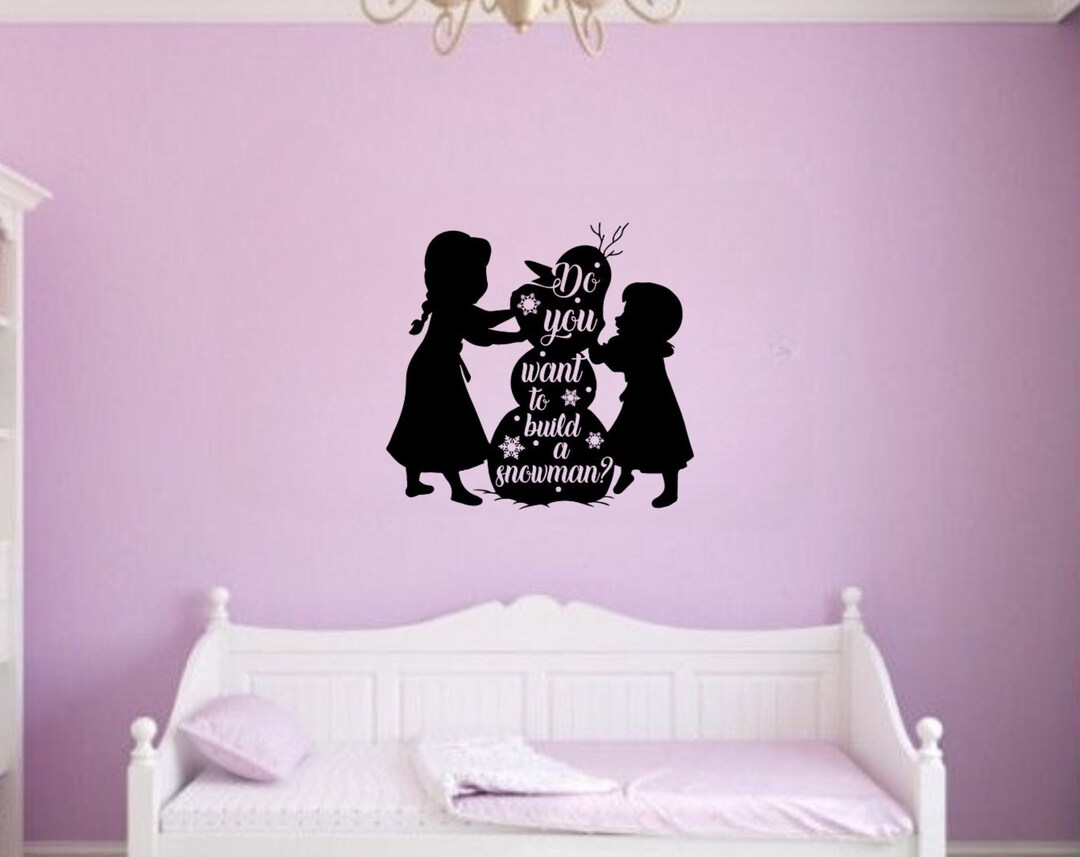 Olaf Elsa Anna Frozen Snowman Girls Bedroom Lounge Vinyl Decal Wall Art ...