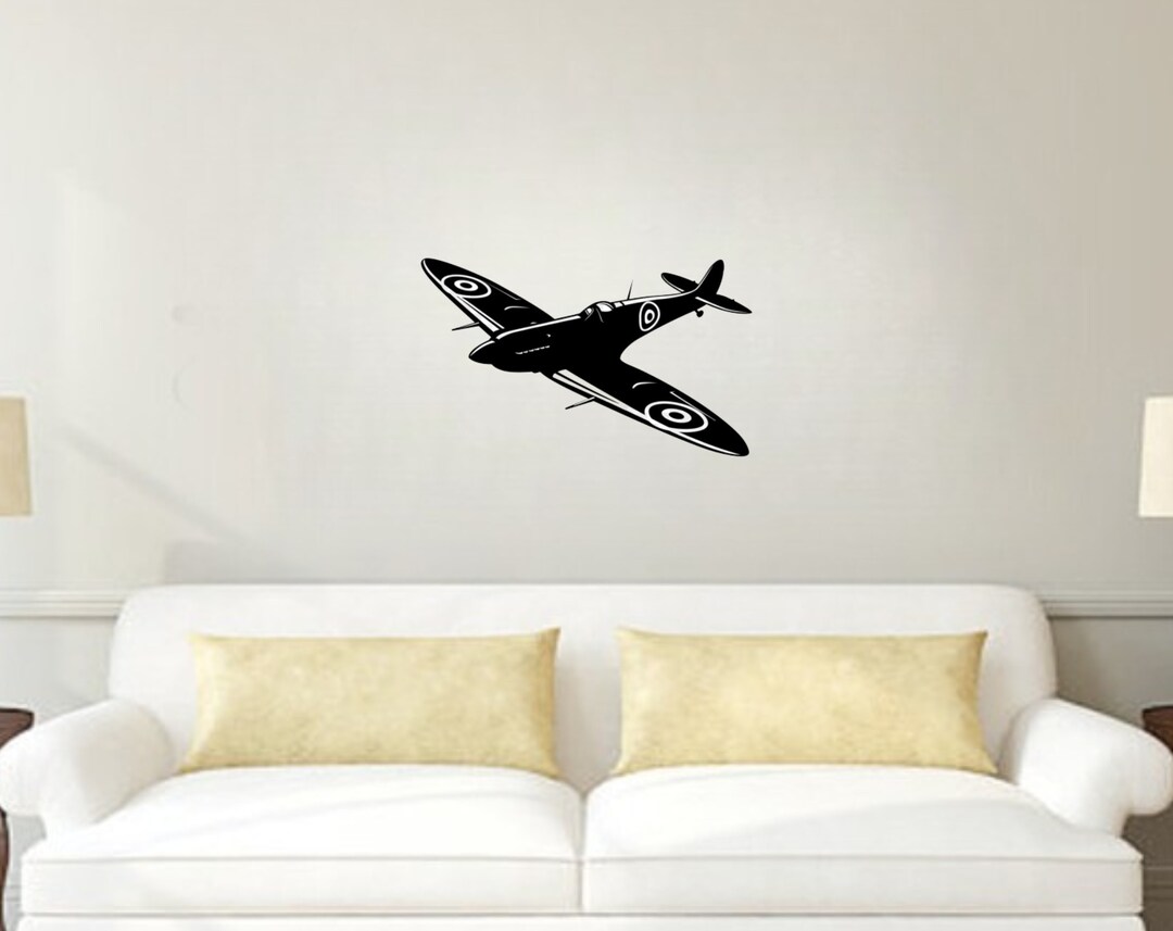 Aeroplane Spitfire Wall Stickers Transfer Graphic Plane Decal Decor ...