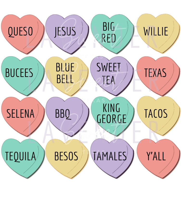 Blue Conversation Hearts Clip Art