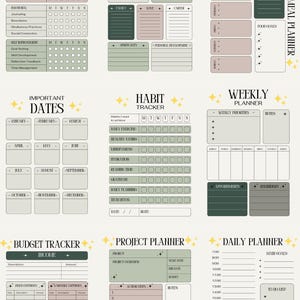 Digital and Printable Daily Planner for Budgeting, Exercising, Habit ...