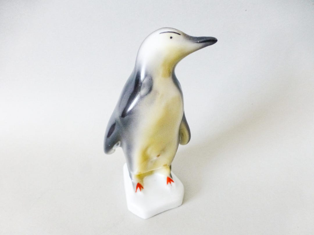 Penguin Statuett,vintage Porcelain Penguin Figurine,vintage Pottery ...