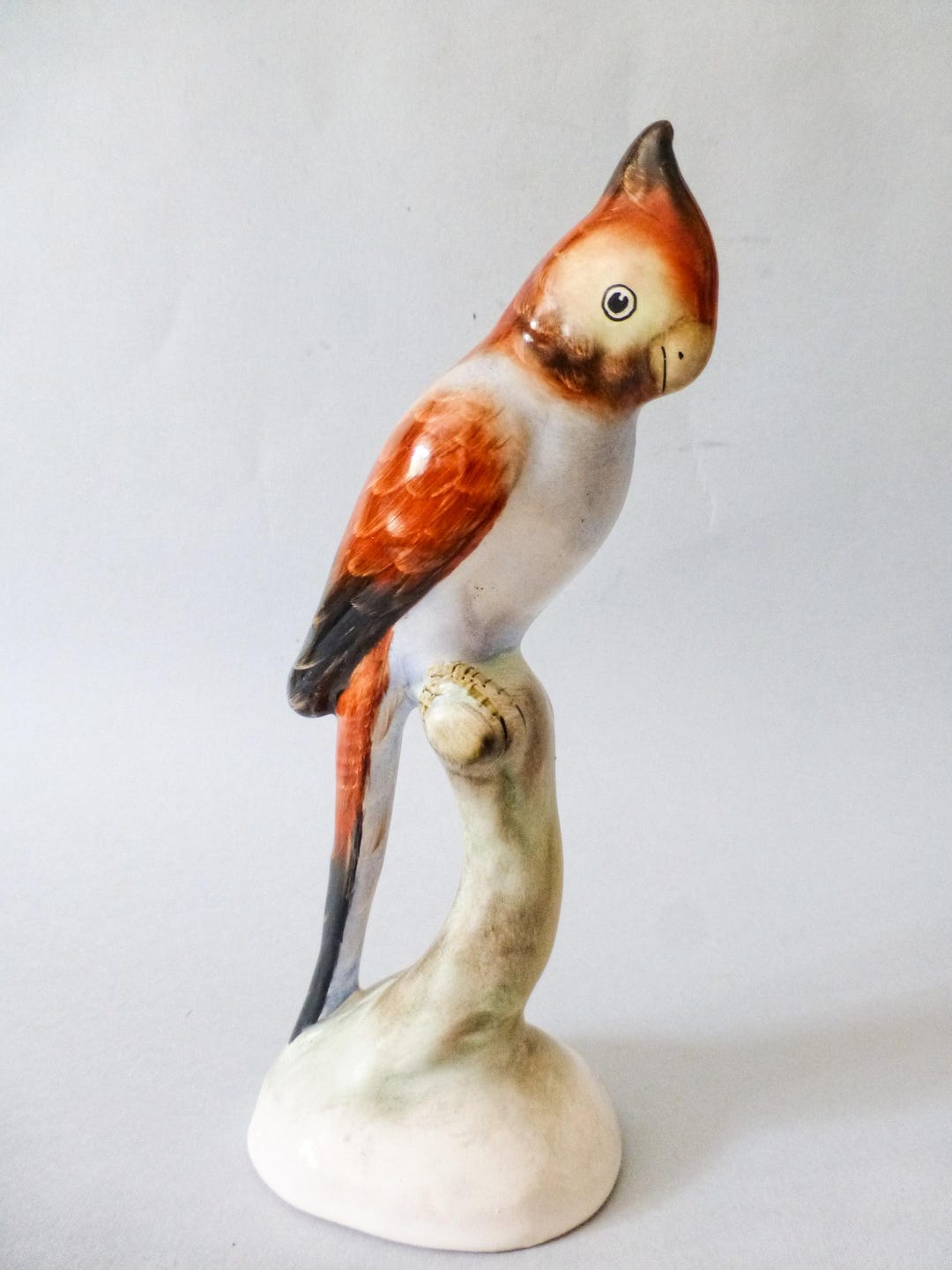 Vintage Porcelain Parrot Figurine: Hand-painted Bird Statuette - Etsy
