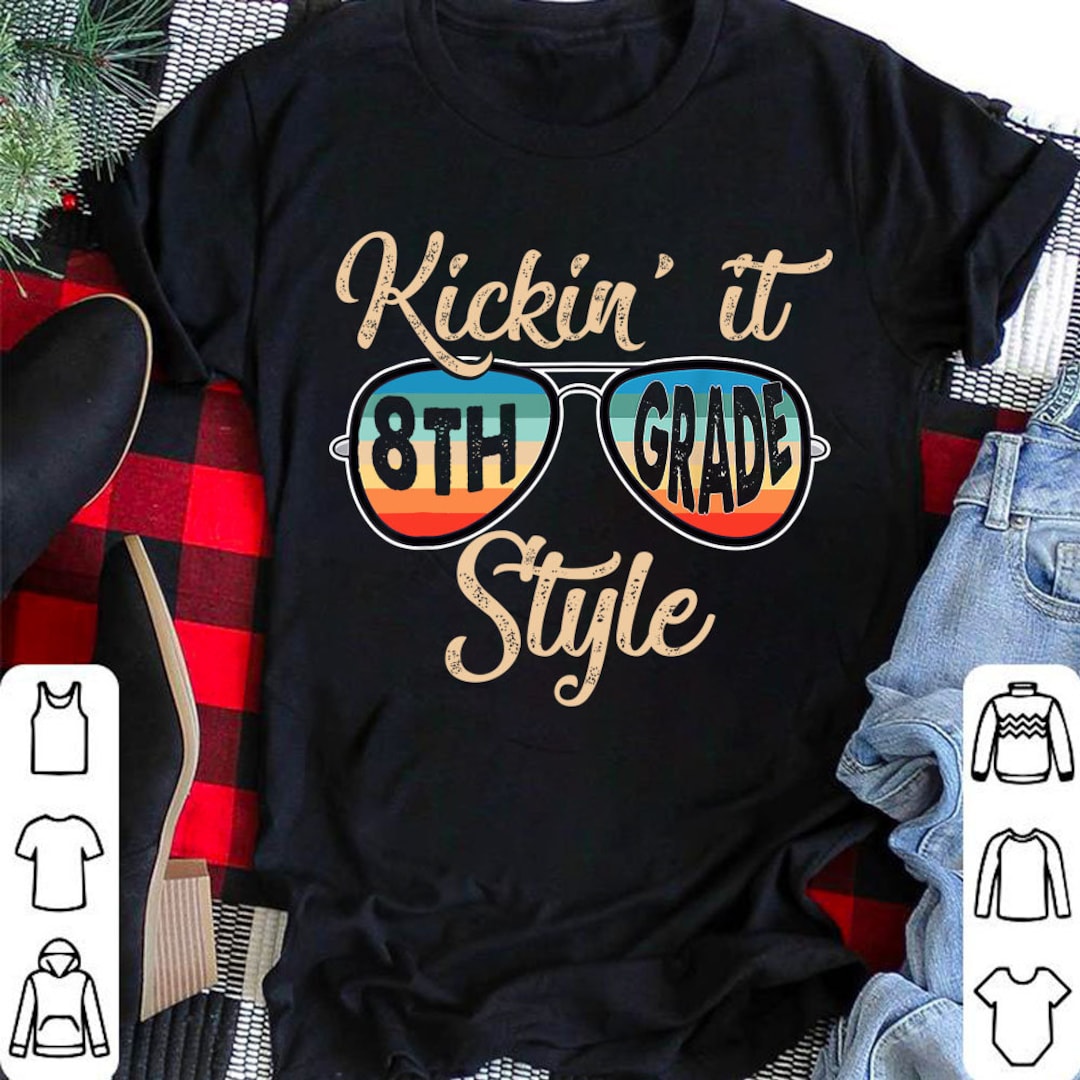 Eighth Grade Teacher Shirt, Back to School Party Shirt, Retro Kickin It ...