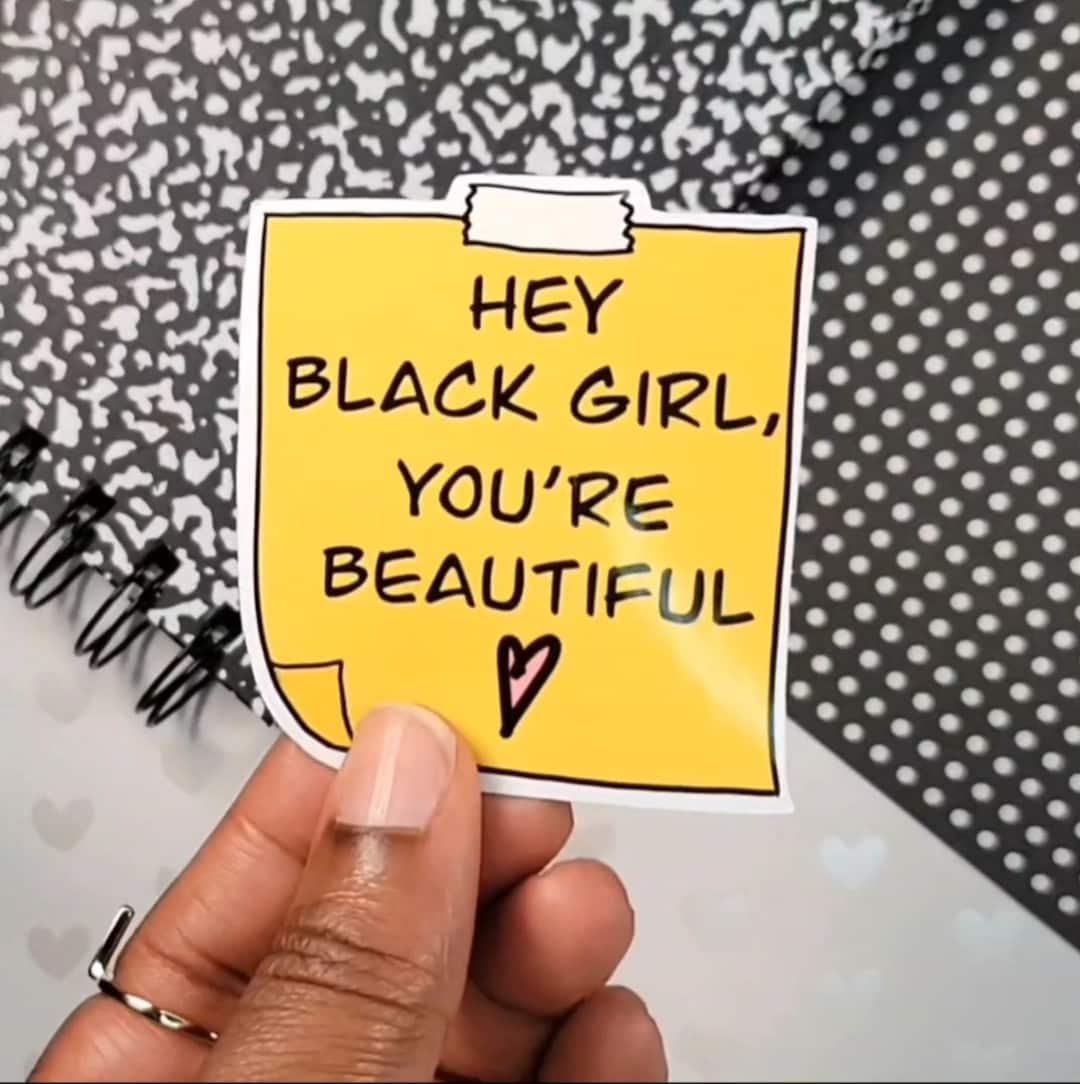Black Girl Vinyl Waterproof Sticker Art | Motivational Sticker for ...