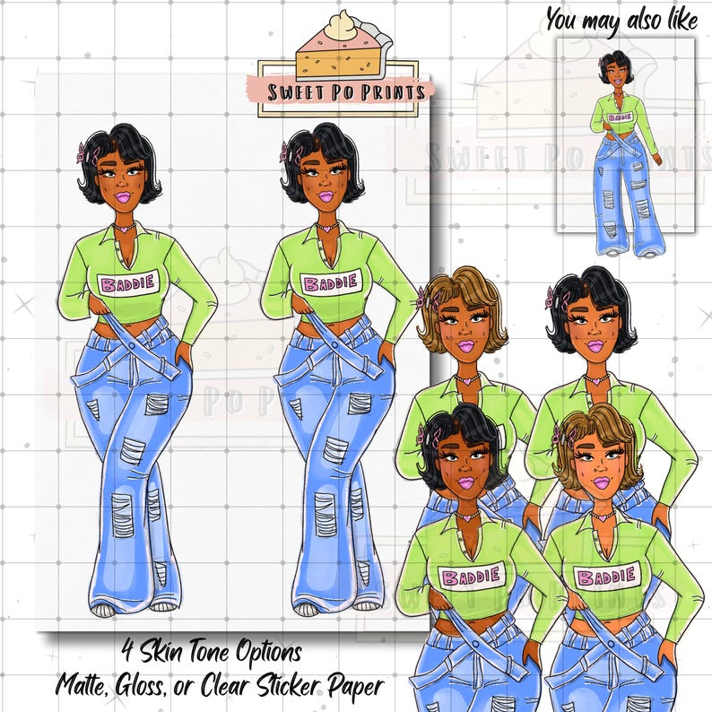 Planner Sticker Sheet| Baddie Sticker | Fashion Illustrations | Y2k ...