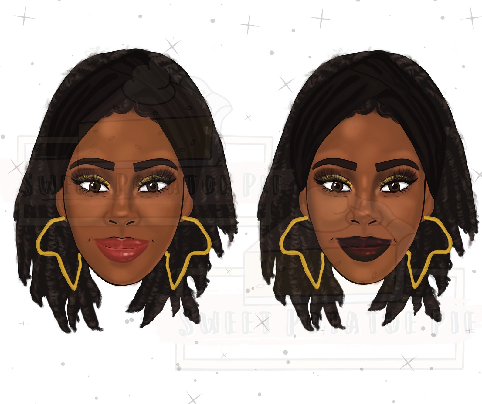 Locs PNG Clip Art Dreadlock Woman PNG Africa Clip Art | Etsy