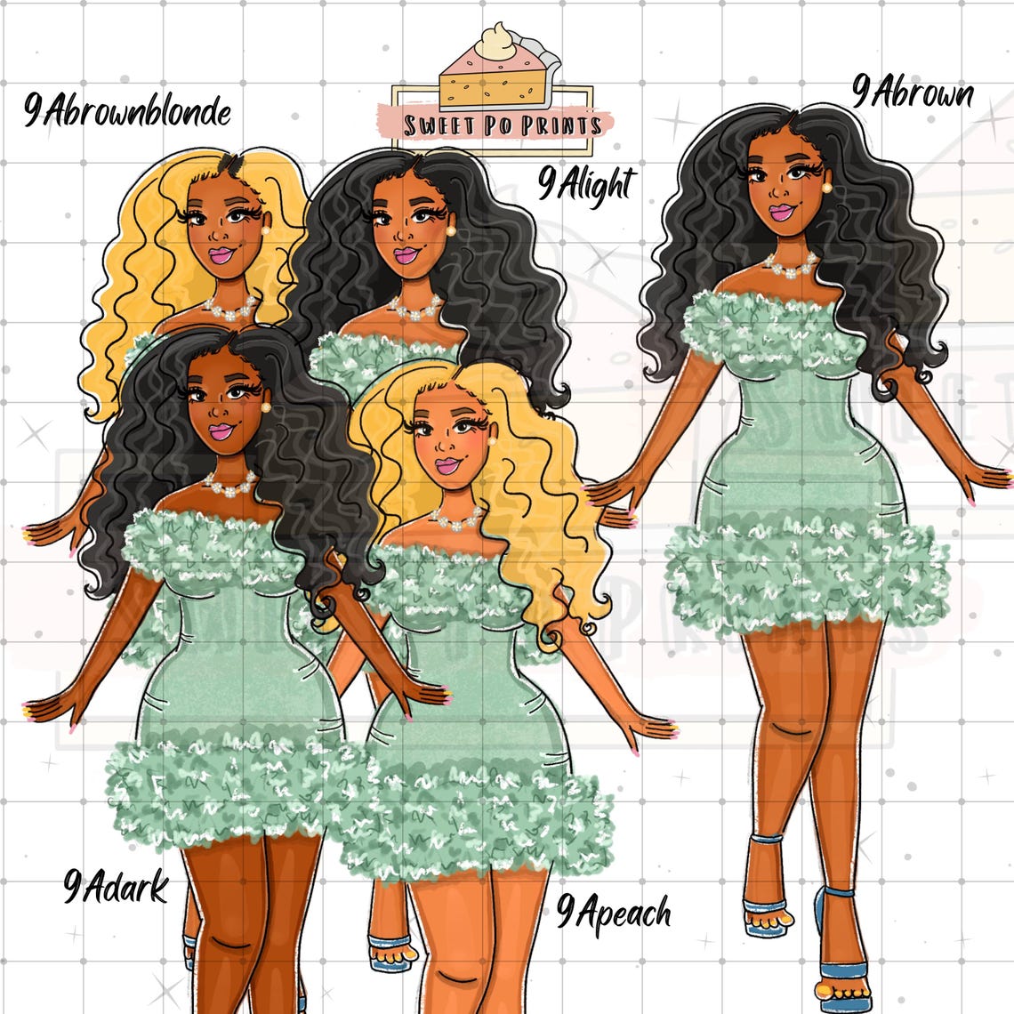 Holiday Planner Stickers | Woman Wearing Dress| Pretty Dress Stickers ...