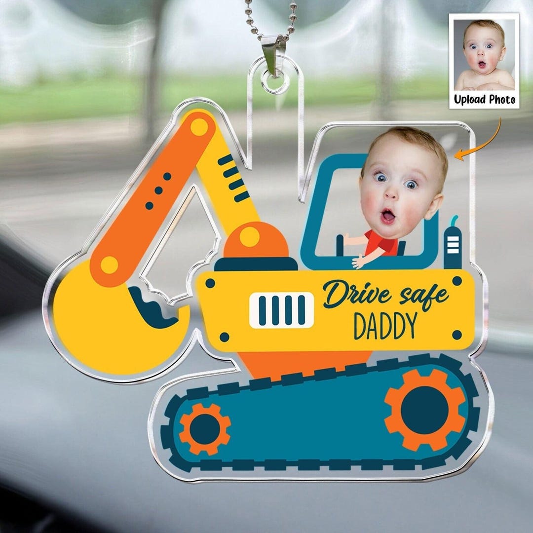 Custom Car Photo Ornament, Drive Safe Daddy Car Hanger, Drive Safe ...
