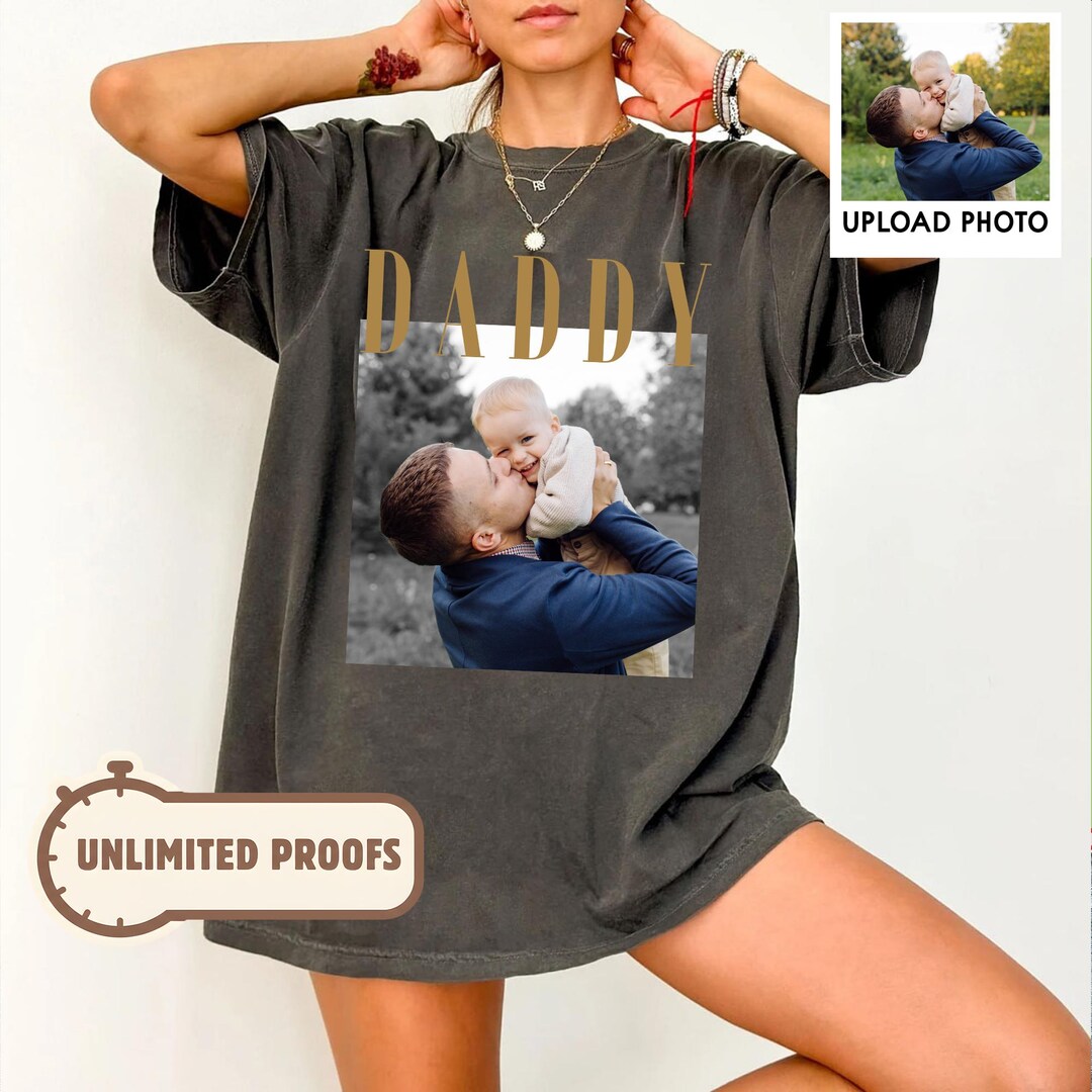 Custom Photo Dad Shirt, Personalized Comfort Colors Dad Shirt, Fathers ...