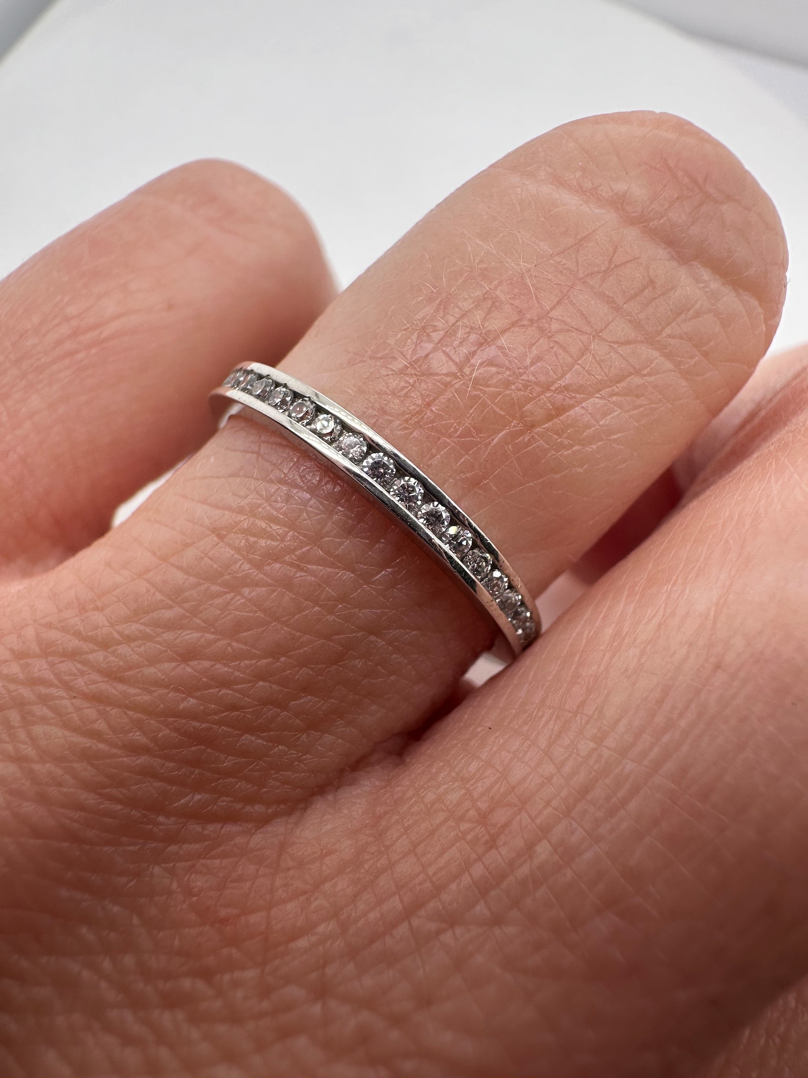 Channel Set Diamond Ring Wedding Band 14KT Diamond Ring - Etsy