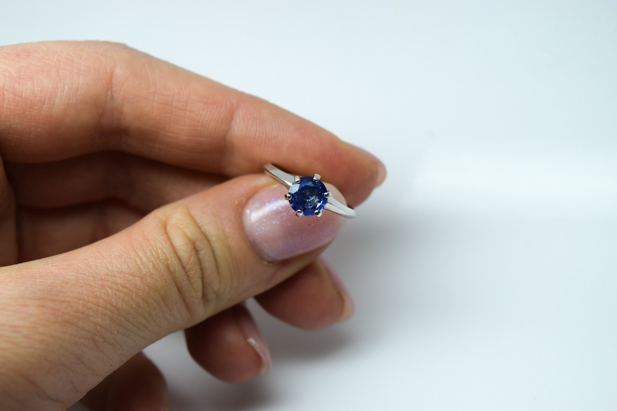 Ceylon Sapphire Ring/1ct Solitaire Ring/blue Sapphire Solitaire Ring ...