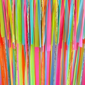 Fringe Backdrop Neon Party Girl Birthday Unicorn Mermaid Fringe ...