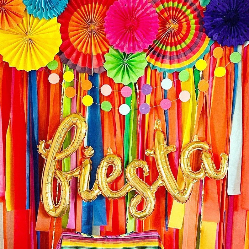 Fringe Backdrop Fiesta Decorations Rainbow Bachelorette - Etsy