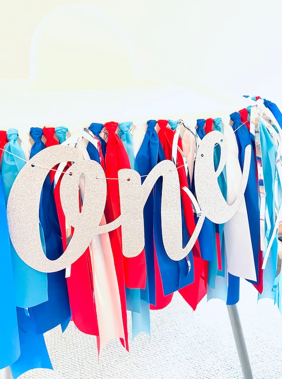 High Chair Fringe Banner Red White & Blue 1st Birthday - Etsy