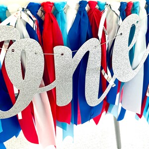 High Chair Fringe Banner Red White & Blue 1st Birthday - Etsy