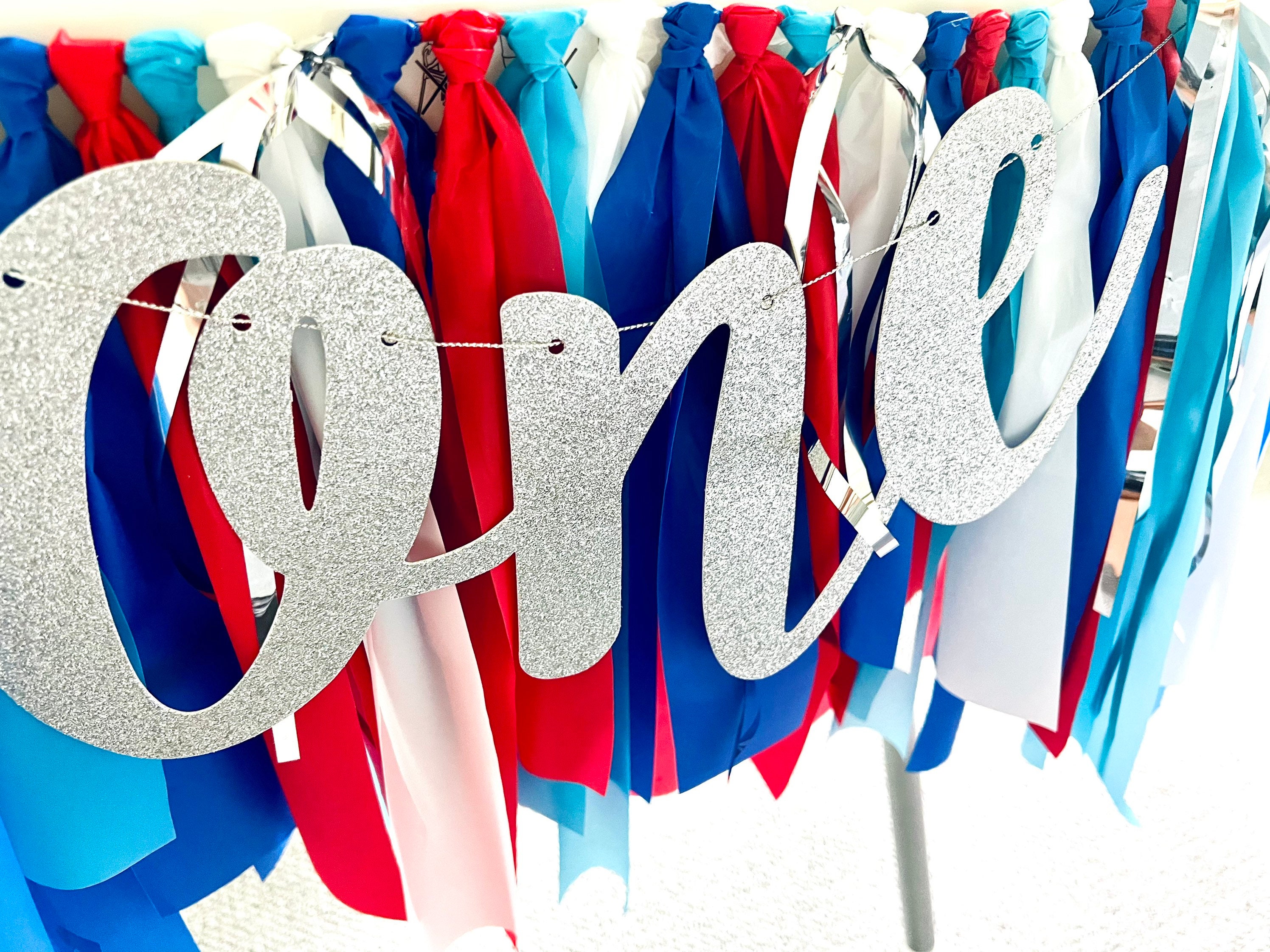 High Chair Fringe Banner Red White & Blue 1st Birthday - Etsy