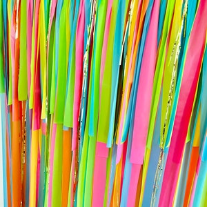 Fringe Backdrop Neon Party Girl Birthday Unicorn Mermaid Fringe ...