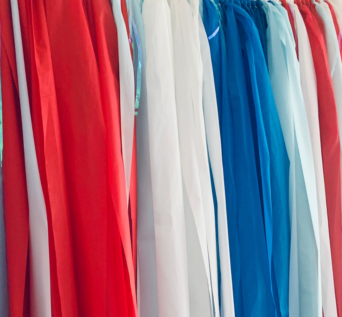 Fringe Backdrop July 4th Red White & Blue Fourth of July - Etsy