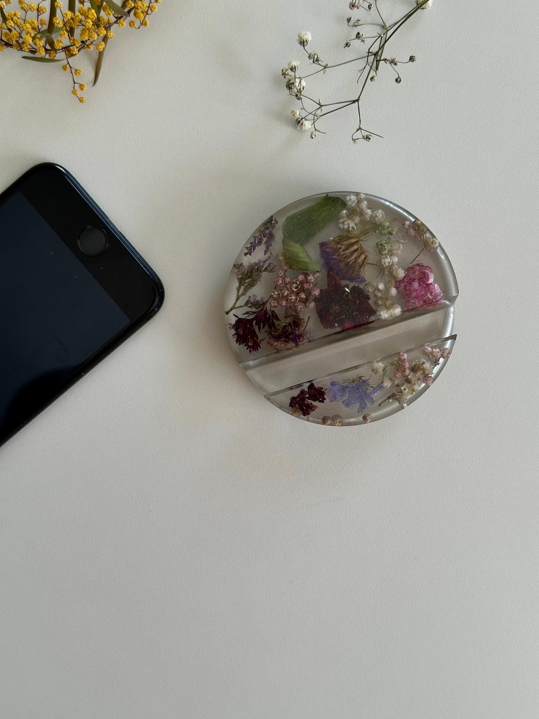 Elegant Resin Flower Phone Holder - Etsy