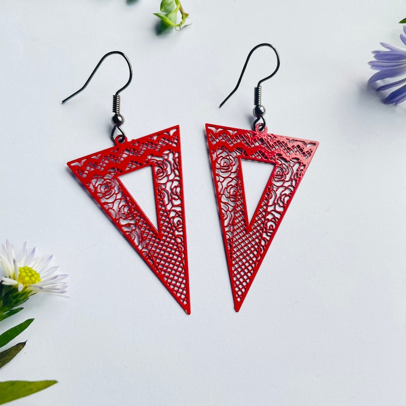 Red Earrings - Etsy