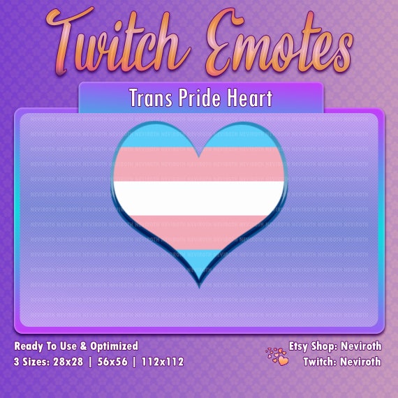 Twitch & Discord Emotes // Trans Pride Heart Emote for | Etsy